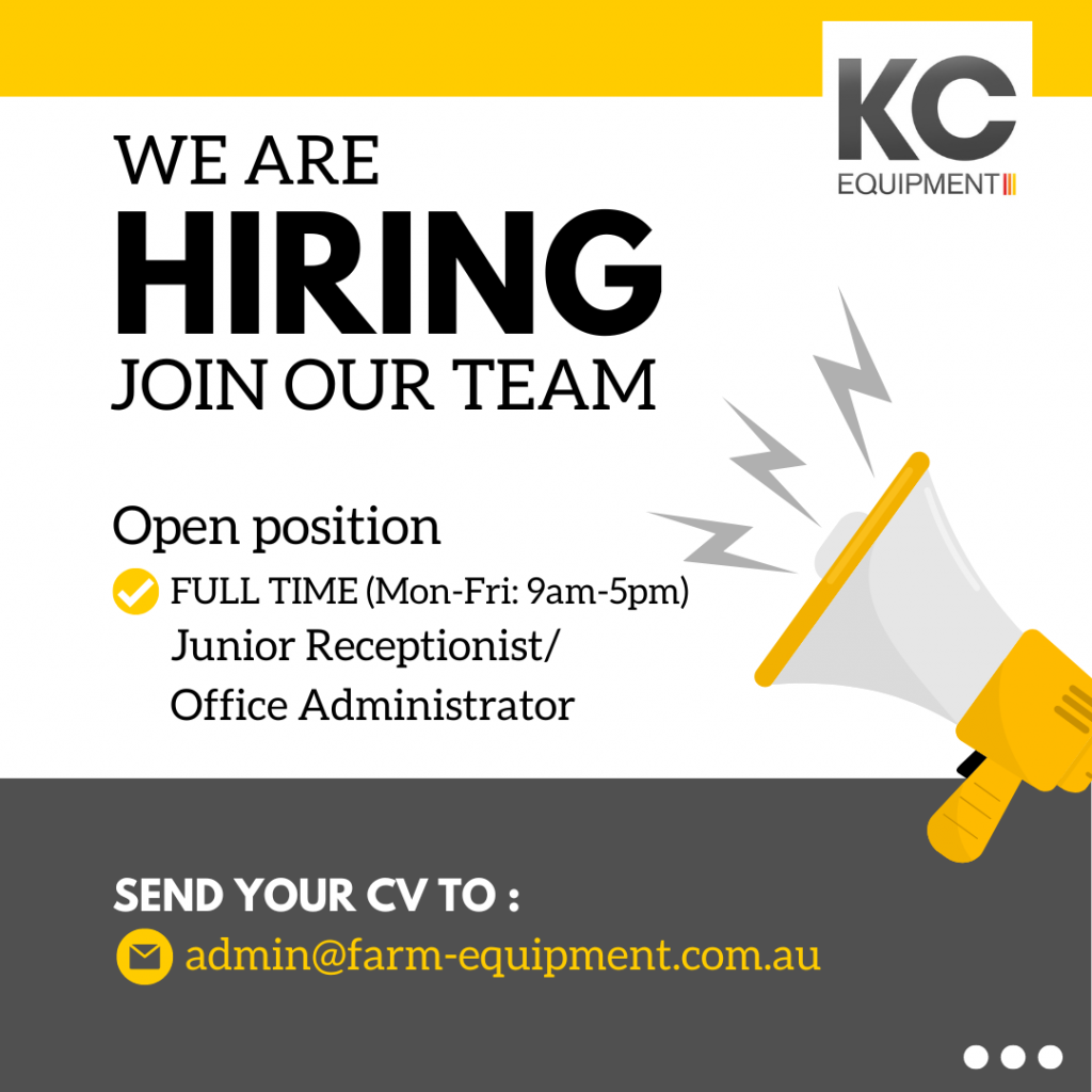 We are hiring! Full Time Junior Receptionist/ Office Admin