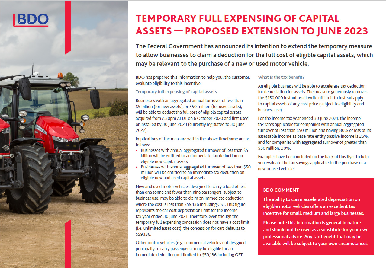 Did you know? Temporary Full Expensing of Capital Assets - Extension To ...